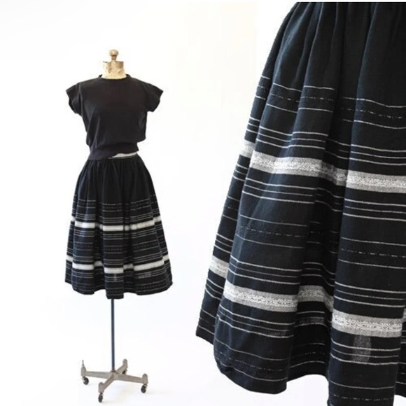 Vintage | Skirts | Vintage 94s Black Woven Mexican Skirt | Poshmark